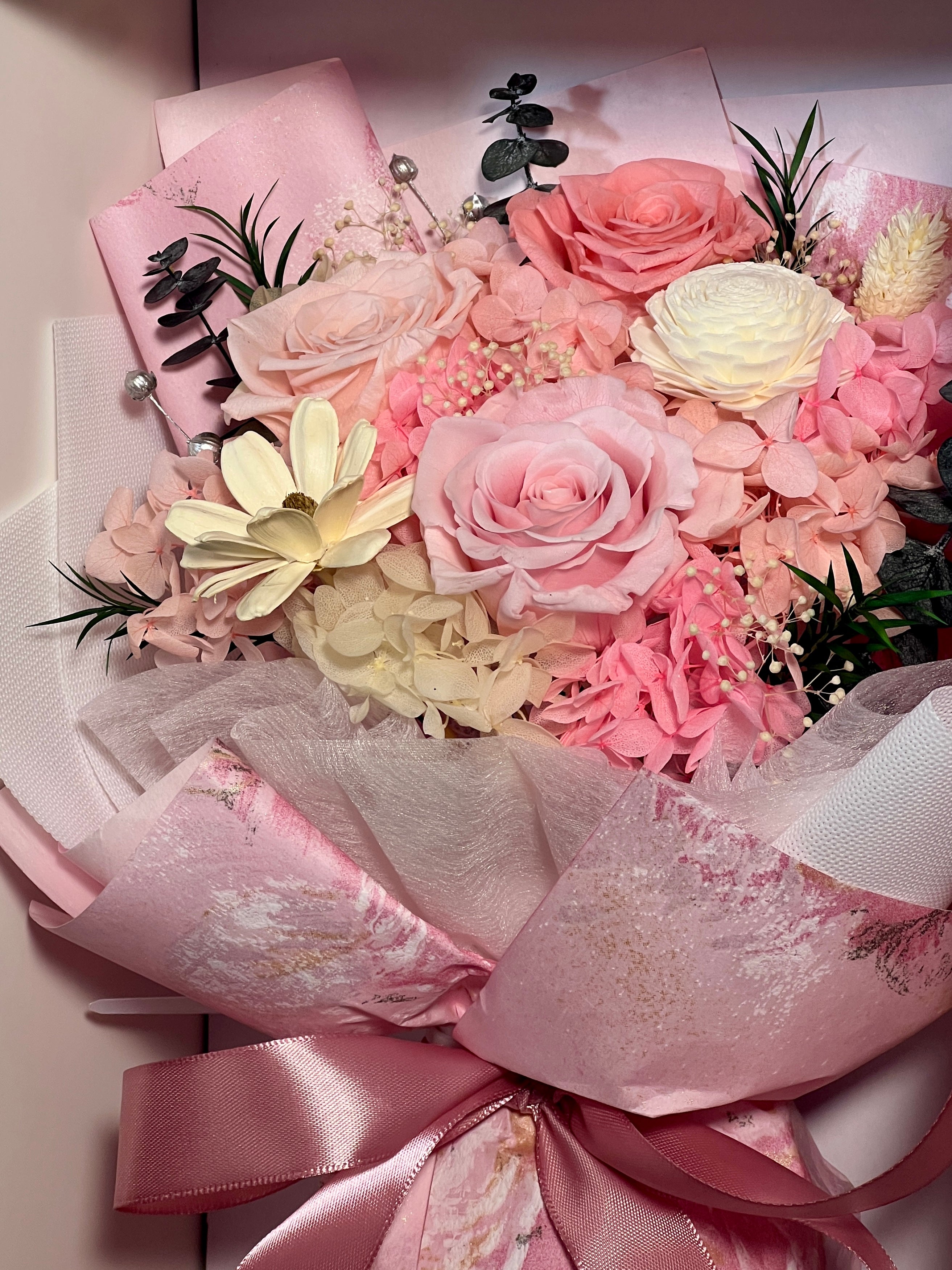 Medium Flower Bouquet - Pink Fondant – Flowers Of The Flock