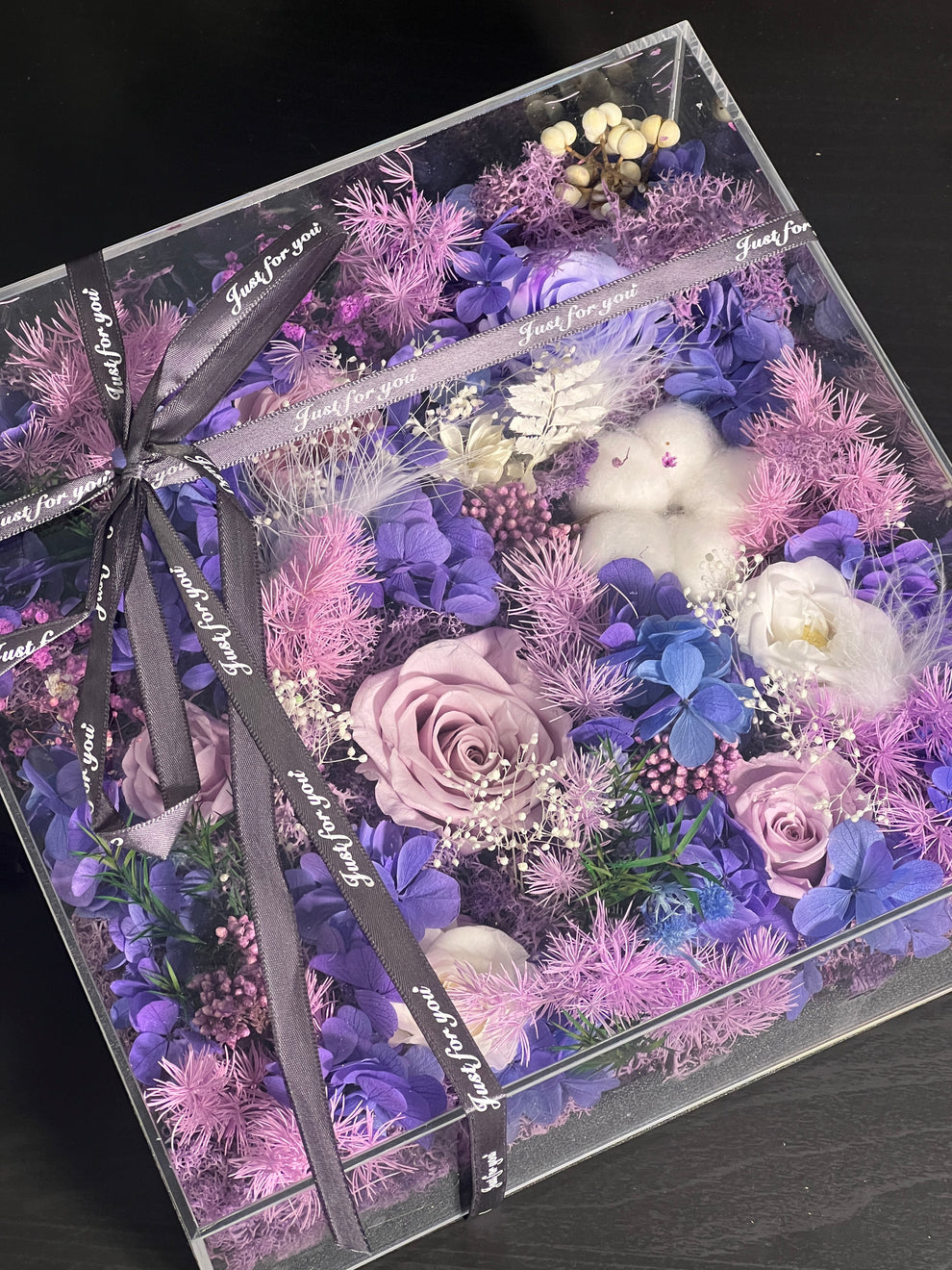 Premium Square Flower Box - Purple Milky Way – Flowers Of The Flock